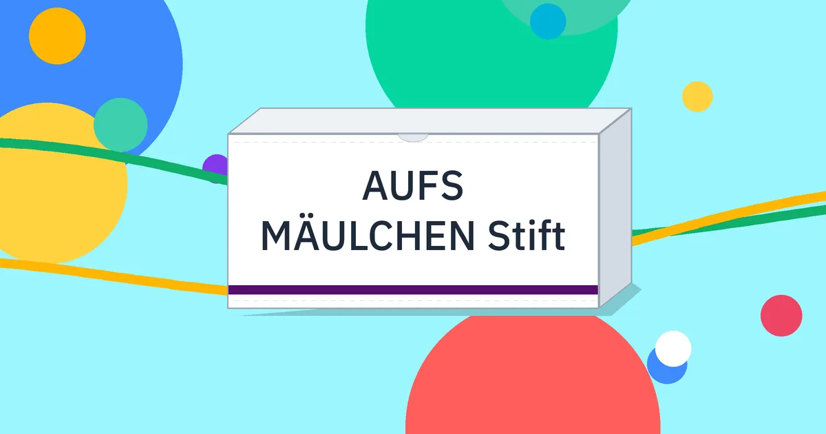 Symbolbild: Packung mit der Aufschrift AUFS MÄULCHEN Stift (PZN 17514329) – Verfügbarkeit und Bezug in Apotheken in Frankfurt am Main