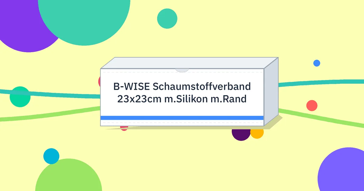 Symbolbild: Packung mit der Aufschrift B-WISE Schaumstoffverband 23x23cm m.Silikon m.Rand (PZN 19730474) – Verfügbarkeit und Bezug in Apotheken in Frankfurt am Main