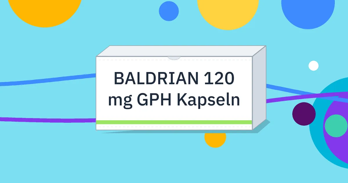 Symbolbild: Packung mit der Aufschrift BALDRIAN 120 mg GPH Kapseln (PZN 09748875) – Verfügbarkeit und Bezug in Apotheken in Frankfurt am Main