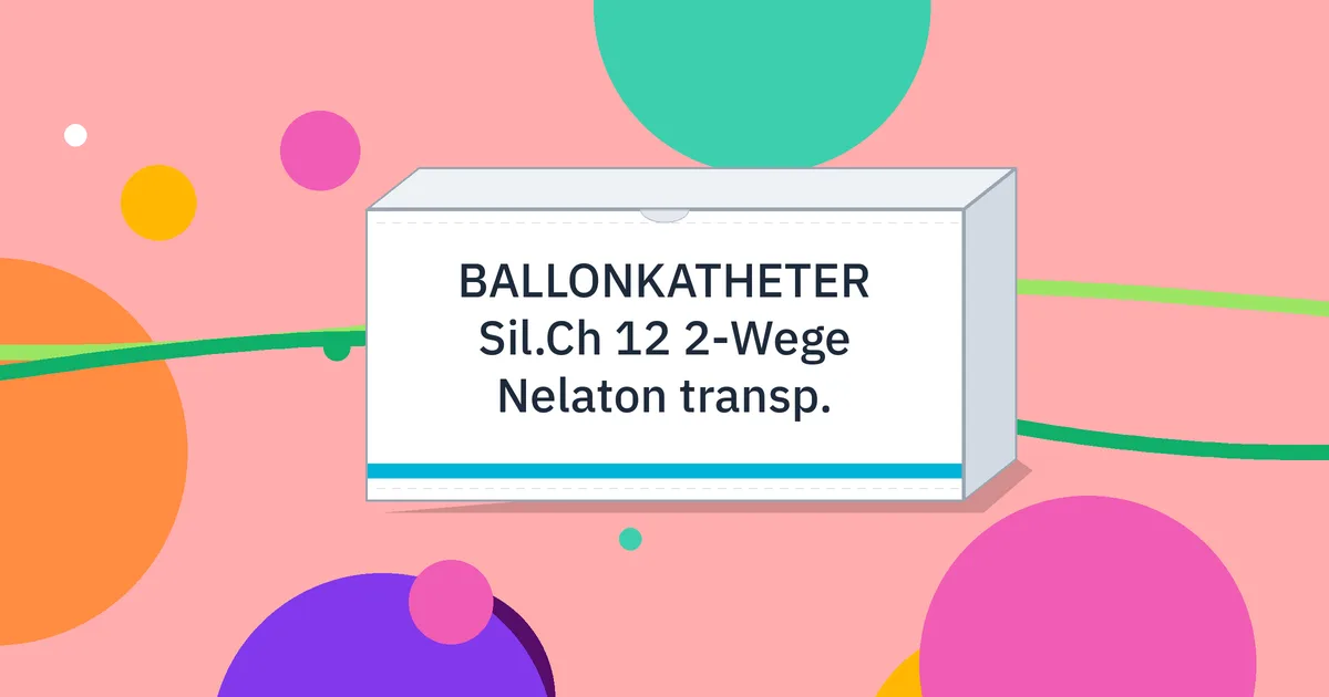Symbolbild: Packung mit der Aufschrift BALLONKATHETER Sil.Ch 12 2-Wege Nelaton transp. (PZN 14350666) – Verfügbarkeit und Bezug in Apotheken in Frankfurt am Main