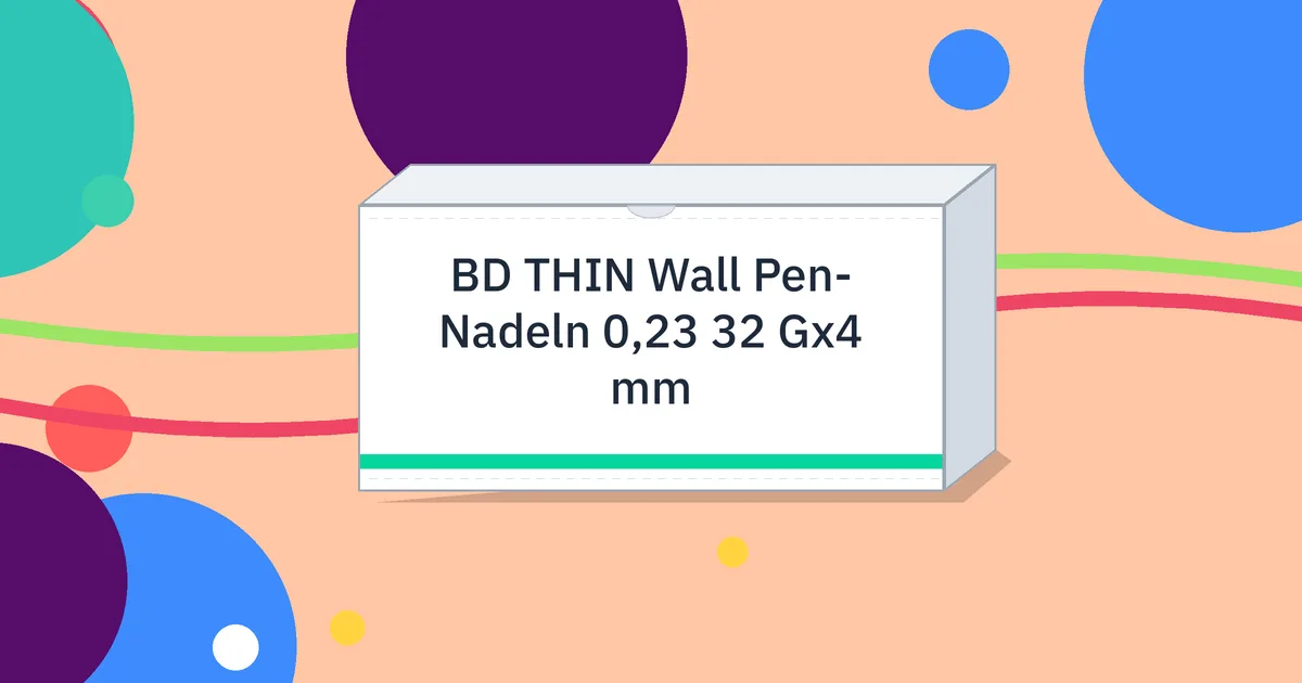 Symbolbild: Packung mit der Aufschrift BD THIN Wall Pen-Nadeln 0,23 32 Gx4 mm (PZN 19461732) – Verfügbarkeit und Bezug in Apotheken in Frankfurt am Main