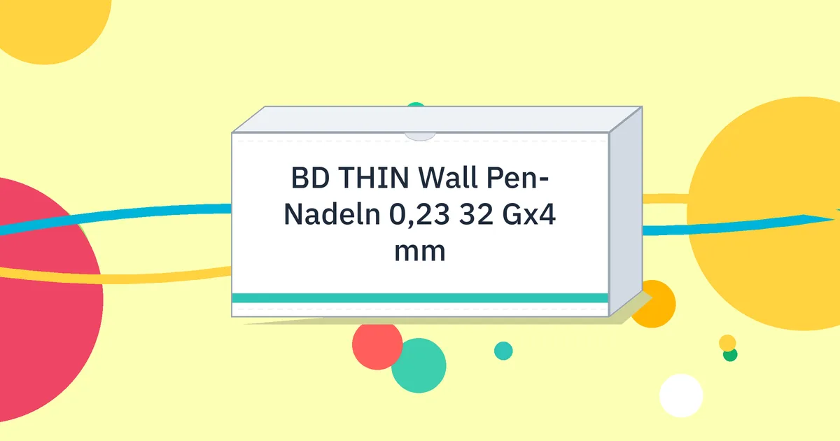 Symbolbild: Packung mit der Aufschrift BD THIN Wall Pen-Nadeln 0,23 32 Gx4 mm (PZN 20398720) – Verfügbarkeit und Bezug in Apotheken in Frankfurt am Main