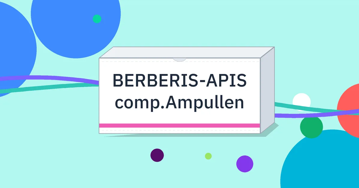 Symbolbild: Packung mit der Aufschrift BERBERIS-APIS comp.Ampullen (PZN 01750878) – Verfügbarkeit und Bezug in Apotheken in Frankfurt am Main