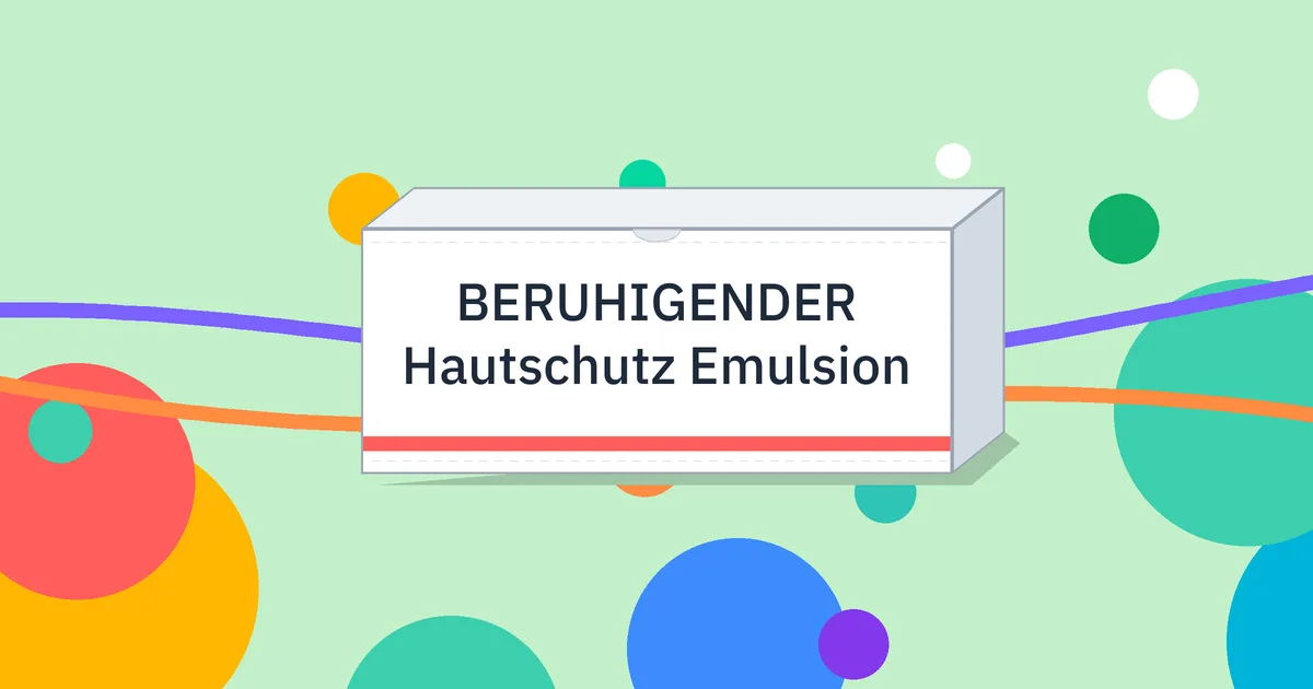 Symbolbild: Packung mit der Aufschrift BERUHIGENDER Hautschutz Emulsion (PZN 20649926) – Verfügbarkeit und Bezug in Apotheken in Frankfurt am Main