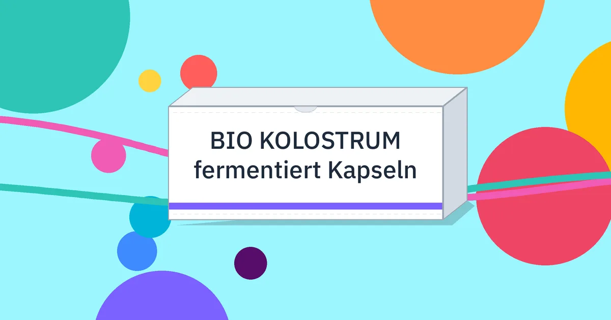 Symbolbild: Packung mit der Aufschrift BIO KOLOSTRUM fermentiert Kapseln (PZN 19887626) – Verfügbarkeit und Bezug in Apotheken in Frankfurt am Main