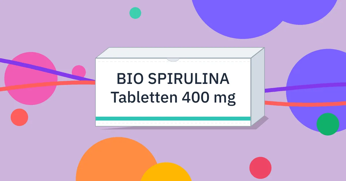 Symbolbild: Packung mit der Aufschrift BIO SPIRULINA Tabletten 400 mg (PZN 08483127) – Verfügbarkeit und Bezug in Apotheken in Frankfurt am Main