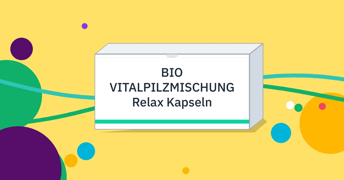 Symbolbild: Packung mit der Aufschrift BIO VITALPILZMISCHUNG Relax Kapseln (PZN 19132589) – Verfügbarkeit und Bezug in Apotheken in Frankfurt am Main