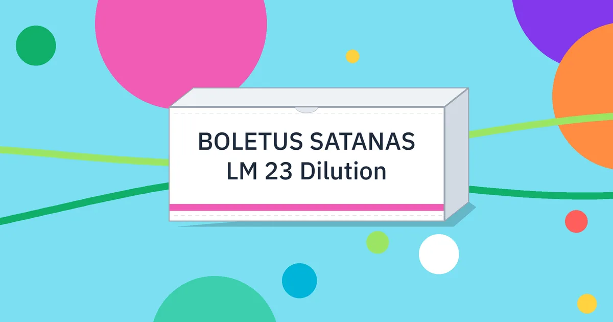 Symbolbild: Packung mit der Aufschrift BOLETUS SATANAS LM 23 Dilution (PZN 13392409) – Verfügbarkeit und Bezug in Apotheken in Frankfurt am Main