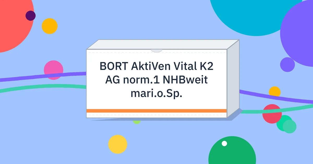 Symbolbild: Packung mit der Aufschrift BORT AktiVen Vital K2 AG norm.1 NHBweit mari.o.Sp. (PZN 13732934) – Verfügbarkeit und Bezug in Apotheken in Frankfurt am Main