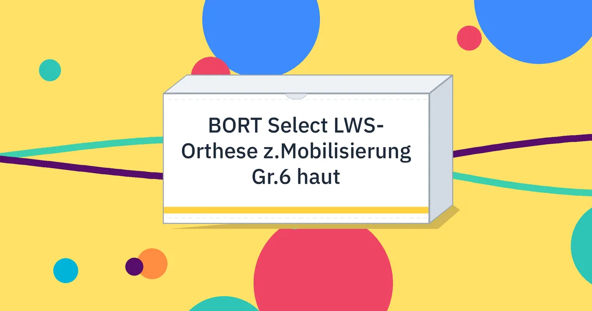 Symbolbild: Packung mit der Aufschrift BORT Select LWS-Orthese z.Mobilisierung Gr.6 haut (PZN 13922623) – Verfügbarkeit und Bezug in Apotheken in Frankfurt am Main