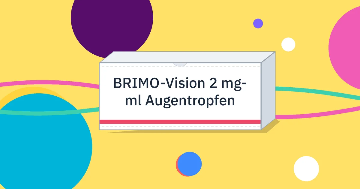 Symbolbild: Packung mit der Aufschrift BRIMO-Vision 2 mg-ml Augentropfen (PZN 20392982) – Verfügbarkeit und Bezug in Apotheken in Frankfurt am Main