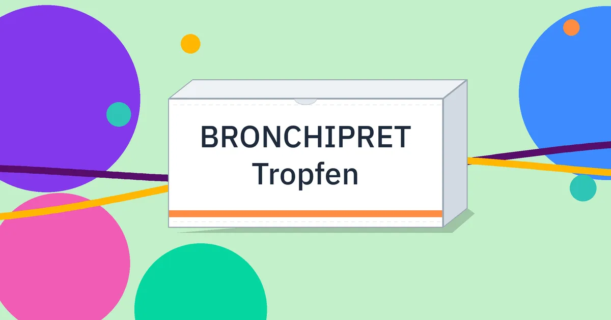 Symbolbild: Packung mit der Aufschrift BRONCHIPRET Tropfen (PZN 11535810) – Verfügbarkeit und Bezug in Apotheken in Frankfurt am Main