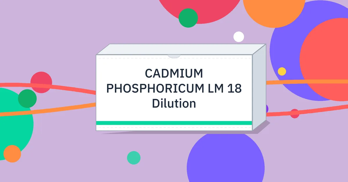 Symbolbild: Packung mit der Aufschrift CADMIUM PHOSPHORICUM LM 18 Dilution (PZN 13402177) – Verfügbarkeit und Bezug in Apotheken in Frankfurt am Main