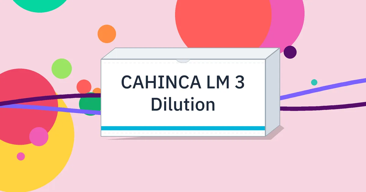 Symbolbild: Packung mit der Aufschrift CAHINCA LM 3 Dilution (PZN 13402734) – Verfügbarkeit und Bezug in Apotheken in Frankfurt am Main