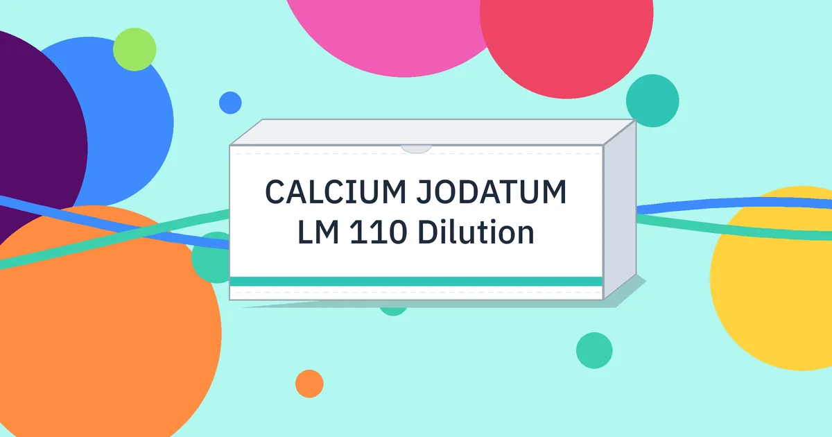 Symbolbild: Packung mit der Aufschrift CALCIUM JODATUM LM 110 Dilution (PZN 12805097) – Verfügbarkeit und Bezug in Apotheken in Frankfurt am Main