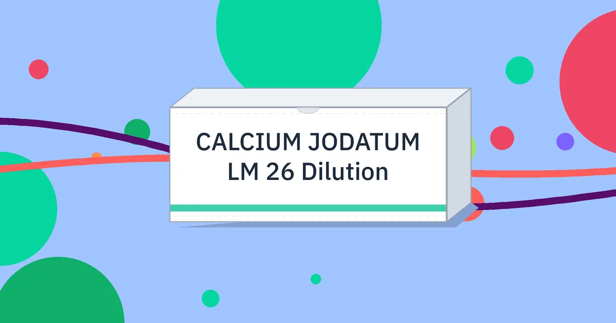 Symbolbild: Packung mit der Aufschrift CALCIUM JODATUM LM 26 Dilution (PZN 12804927) – Verfügbarkeit und Bezug in Apotheken in Frankfurt am Main