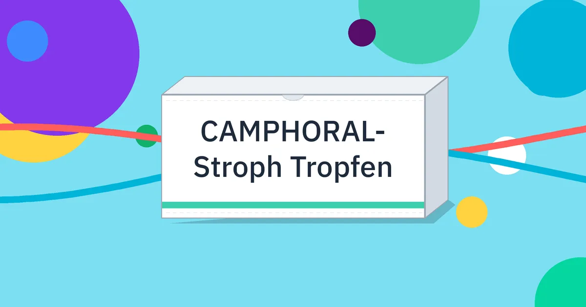 Symbolbild: Packung mit der Aufschrift CAMPHORAL-Stroph Tropfen (PZN 00216326) – Verfügbarkeit und Bezug in Apotheken in Frankfurt am Main