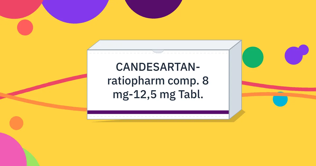 Symbolbild: Packung mit der Aufschrift CANDESARTAN-ratiopharm comp. 8 mg-12,5 mg Tabl. (PZN 09068181) – Verfügbarkeit und Bezug in Apotheken in Frankfurt am Main