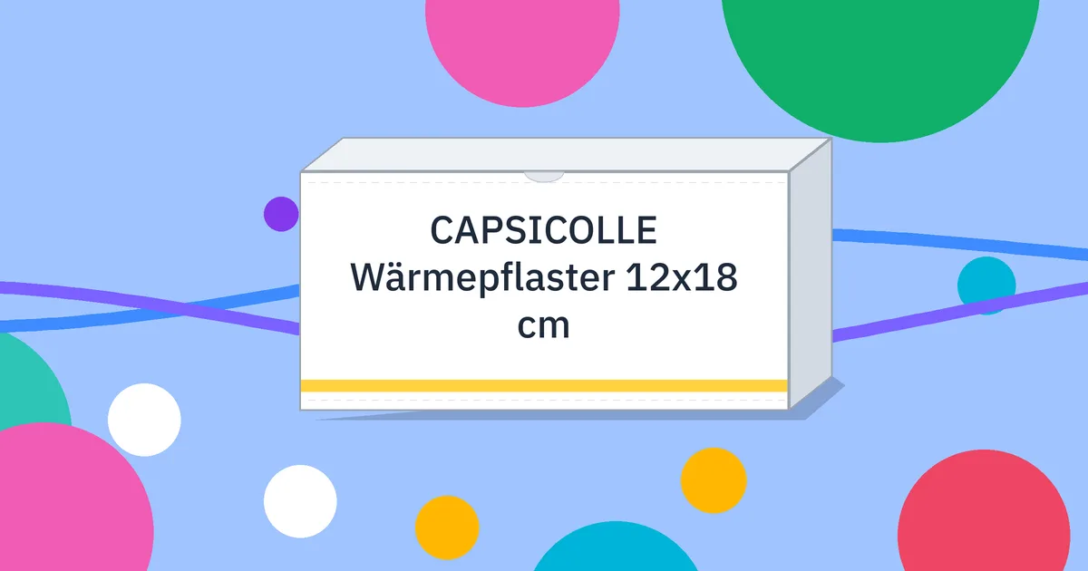 Symbolbild: Packung mit der Aufschrift CAPSICOLLE Wärmepflaster 12x18 cm (PZN 12405162) – Verfügbarkeit und Bezug in Apotheken in Frankfurt am Main