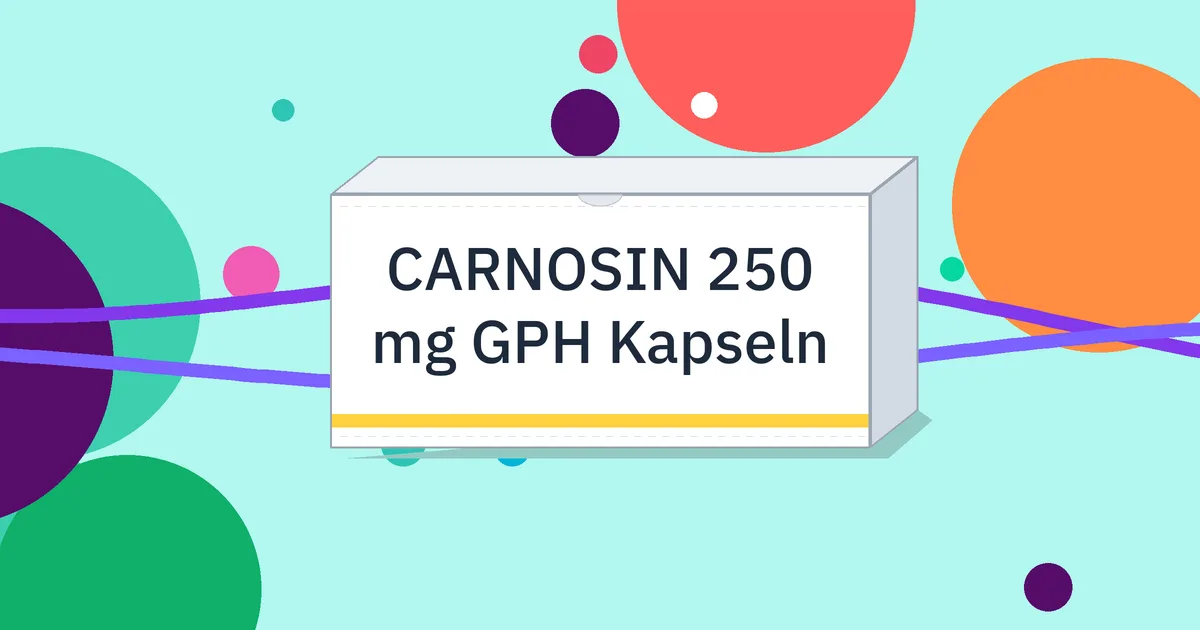 Symbolbild: Packung mit der Aufschrift CARNOSIN 250 mg GPH Kapseln (PZN 00949508) – Verfügbarkeit und Bezug in Apotheken in Frankfurt am Main
