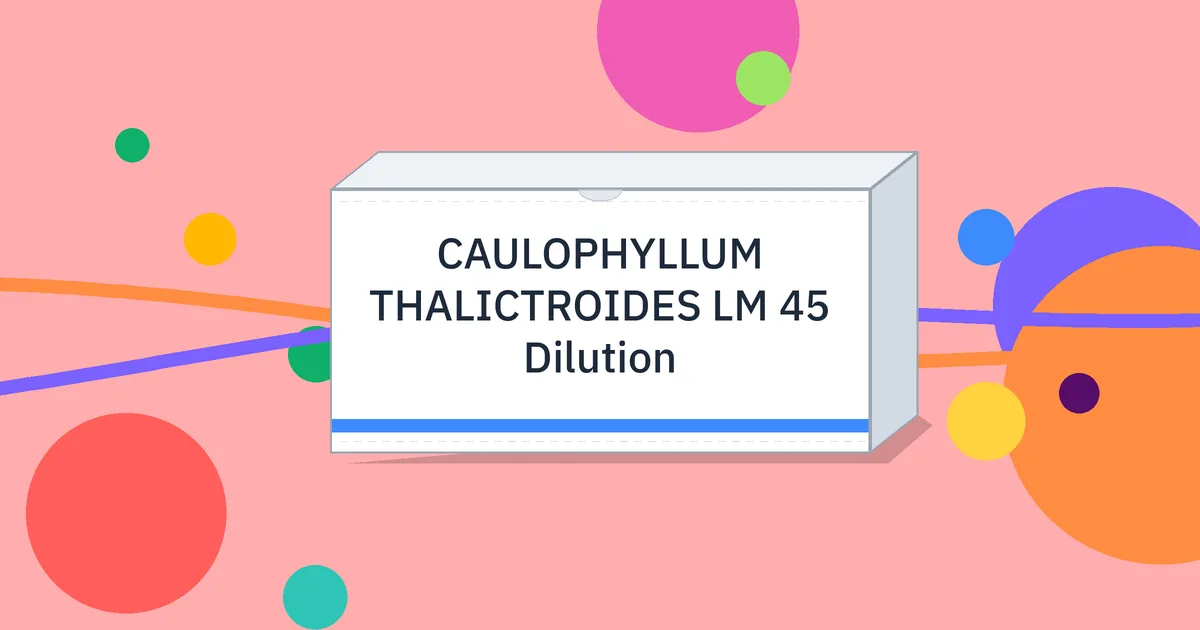 Symbolbild: Packung mit der Aufschrift CAULOPHYLLUM THALICTROIDES LM 45 Dilution (PZN 13434993) – Verfügbarkeit und Bezug in Apotheken in Frankfurt am Main