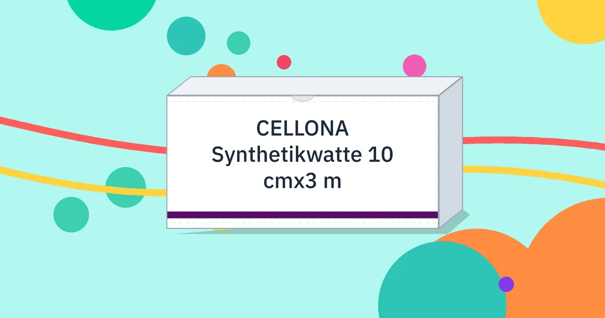 Symbolbild: Packung mit der Aufschrift CELLONA Synthetikwatte 10 cmx3 m (PZN 19235409) – Verfügbarkeit und Bezug in Apotheken in Frankfurt am Main