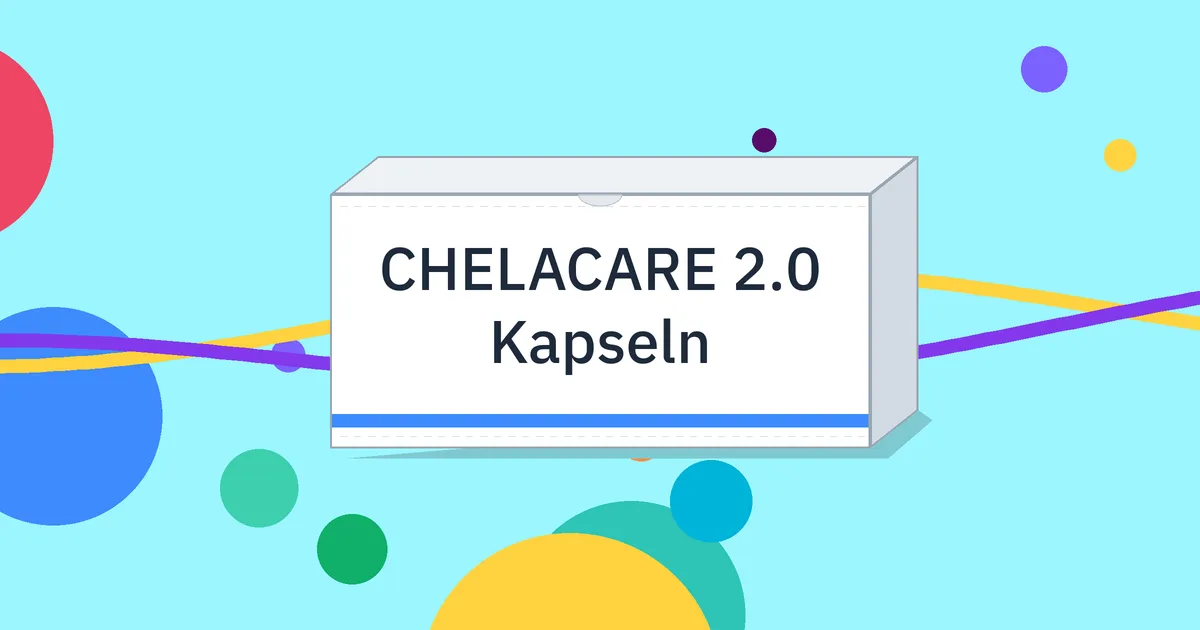 Symbolbild: Packung mit der Aufschrift CHELACARE 2.0 Kapseln (PZN 16683739) – Verfügbarkeit und Bezug in Apotheken in Frankfurt am Main