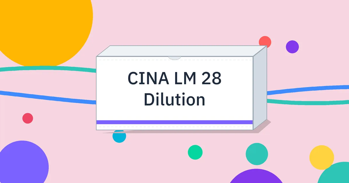 Symbolbild: Packung mit der Aufschrift CINA LM 28 Dilution (PZN 12819679) – Verfügbarkeit und Bezug in Apotheken in Frankfurt am Main