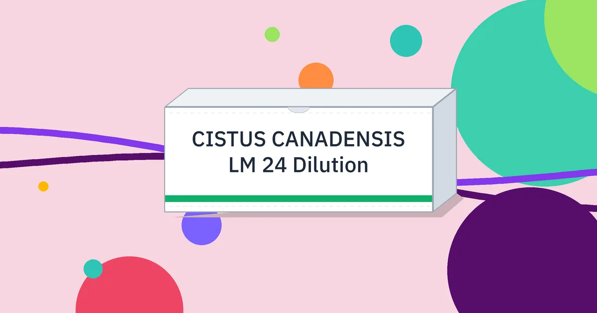 Symbolbild: Packung mit der Aufschrift CISTUS CANADENSIS LM 24 Dilution (PZN 12821452) – Verfügbarkeit und Bezug in Apotheken in Frankfurt am Main