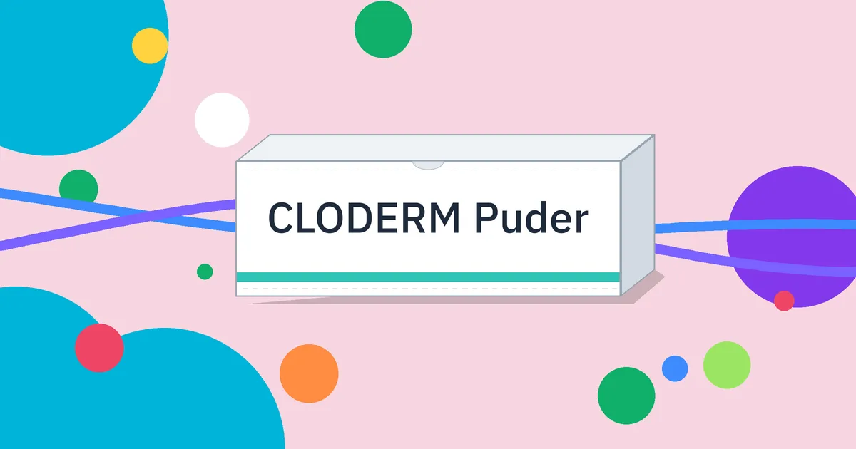 Symbolbild: Packung mit der Aufschrift CLODERM Puder (PZN 00976623) – Verfügbarkeit und Bezug in Apotheken in Frankfurt am Main