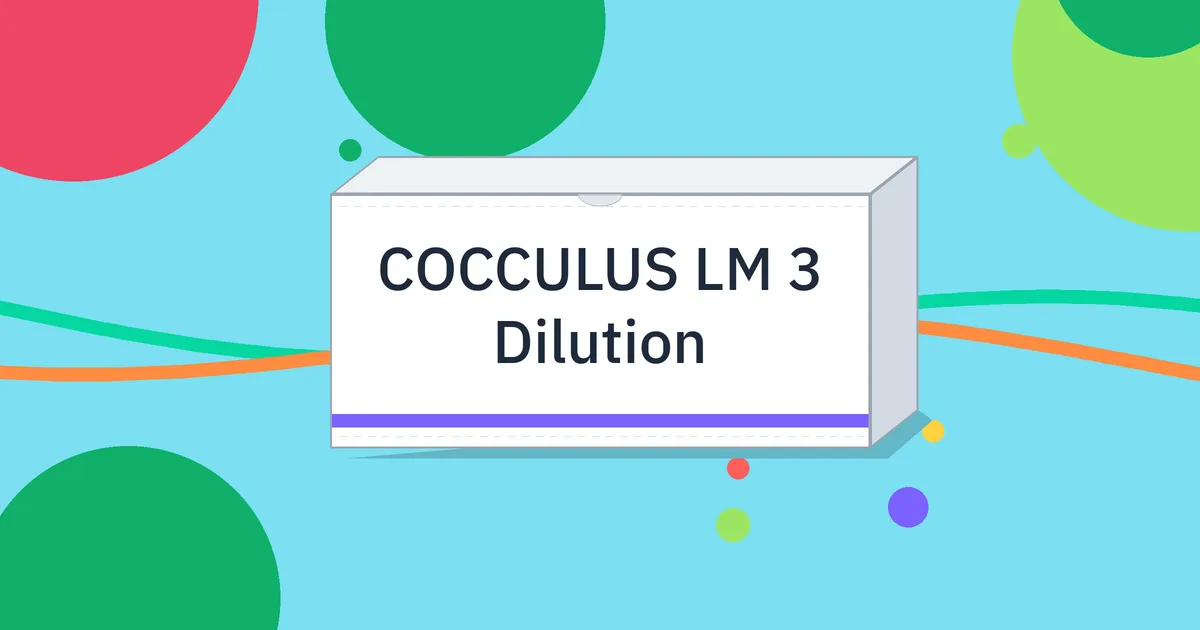 Symbolbild: Packung mit der Aufschrift COCCULUS LM 3 Dilution (PZN 12824870) – Verfügbarkeit und Bezug in Apotheken in Frankfurt am Main