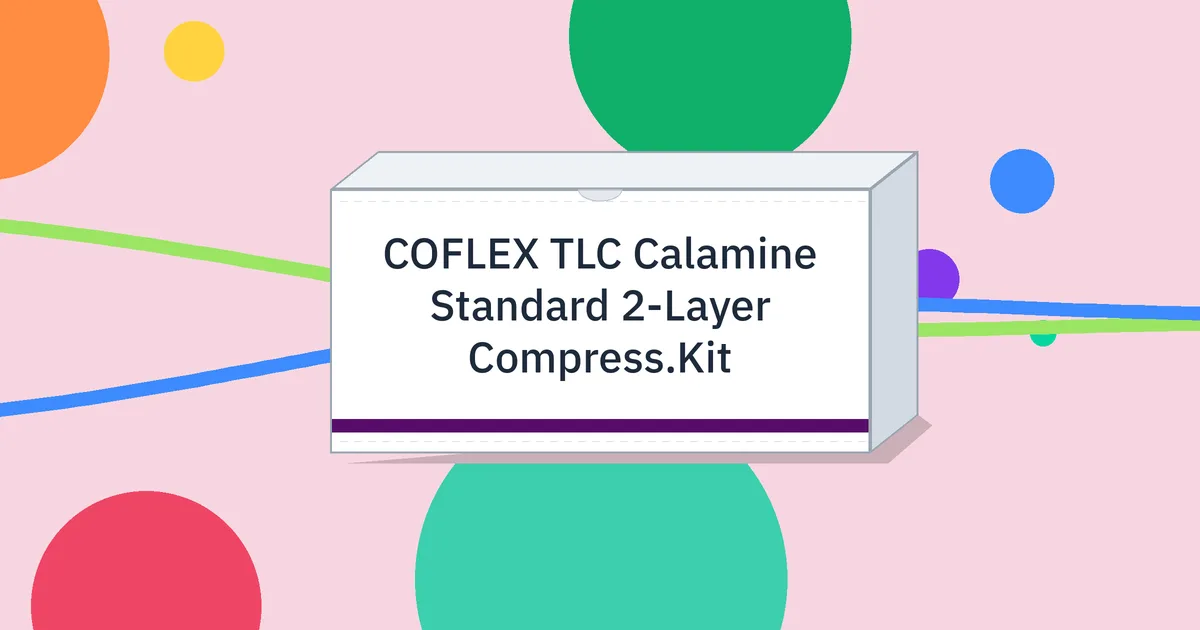 Symbolbild: Packung mit der Aufschrift COFLEX TLC Calamine Standard 2-Layer Compress.Kit (PZN 17544483) – Verfügbarkeit und Bezug in Apotheken in Frankfurt am Main