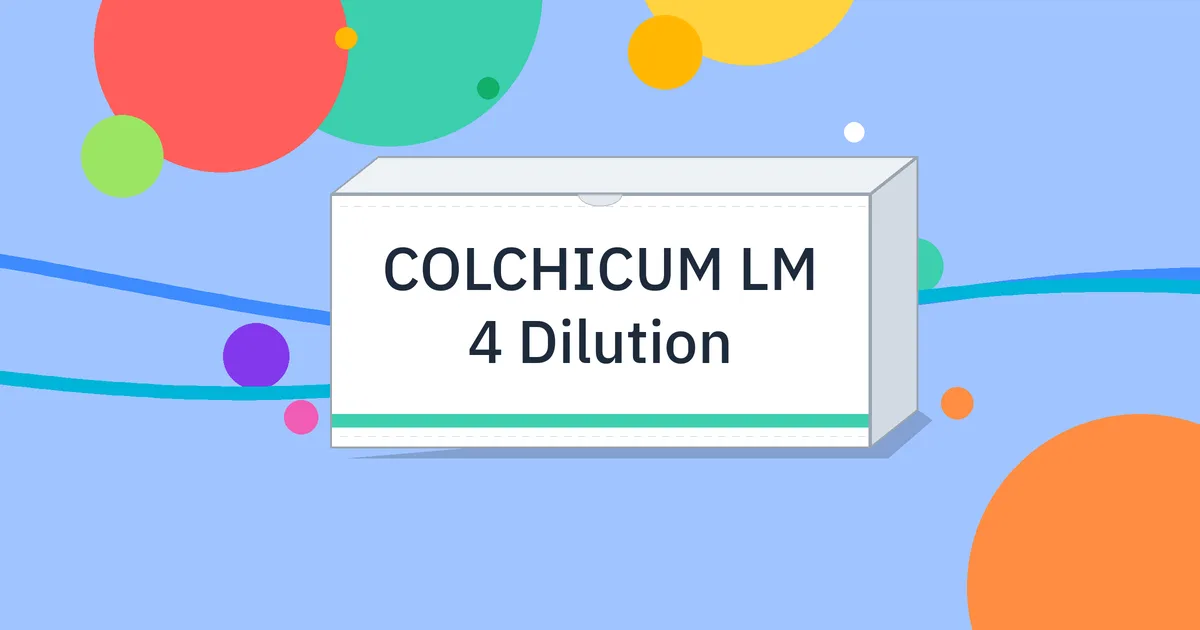 Symbolbild: Packung mit der Aufschrift COLCHICUM LM 4 Dilution (PZN 12832148) – Verfügbarkeit und Bezug in Apotheken in Frankfurt am Main
