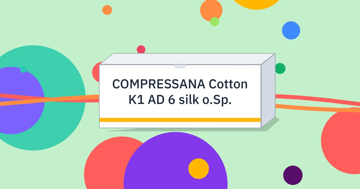 Symbolbild: Packung mit der Aufschrift COMPRESSANA Cotton K1 AD 6 silk o.Sp. (PZN 10215486) – Verfügbarkeit und Bezug in Apotheken in Frankfurt am Main
