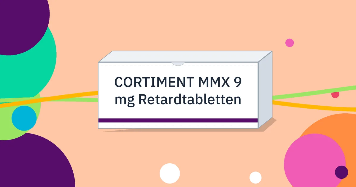 Symbolbild: Packung mit der Aufschrift CORTIMENT MMX 9 mg Retardtabletten (PZN 19357880) – Verfügbarkeit und Bezug in Apotheken in Frankfurt am Main