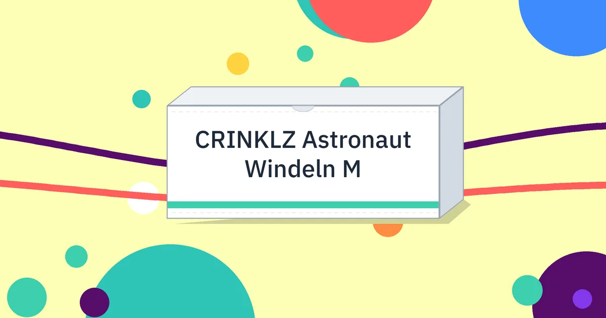 Symbolbild: Packung mit der Aufschrift CRINKLZ Astronaut Windeln M (PZN 14216755) – Verfügbarkeit und Bezug in Apotheken in Frankfurt am Main
