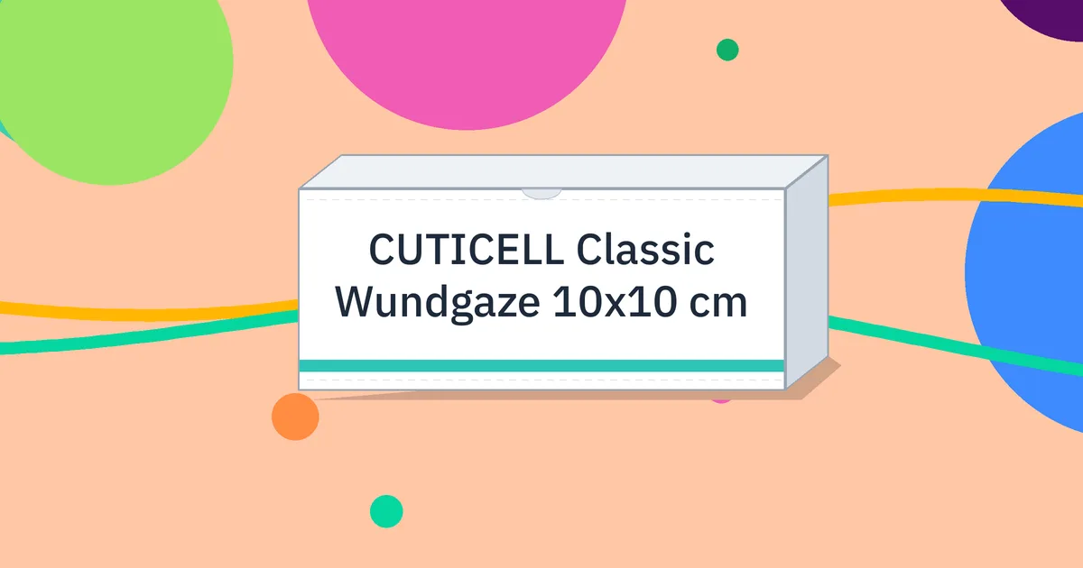 Symbolbild: Packung mit der Aufschrift CUTICELL Classic Wundgaze 10x10 cm (PZN 12655806) – Verfügbarkeit und Bezug in Apotheken in Frankfurt am Main