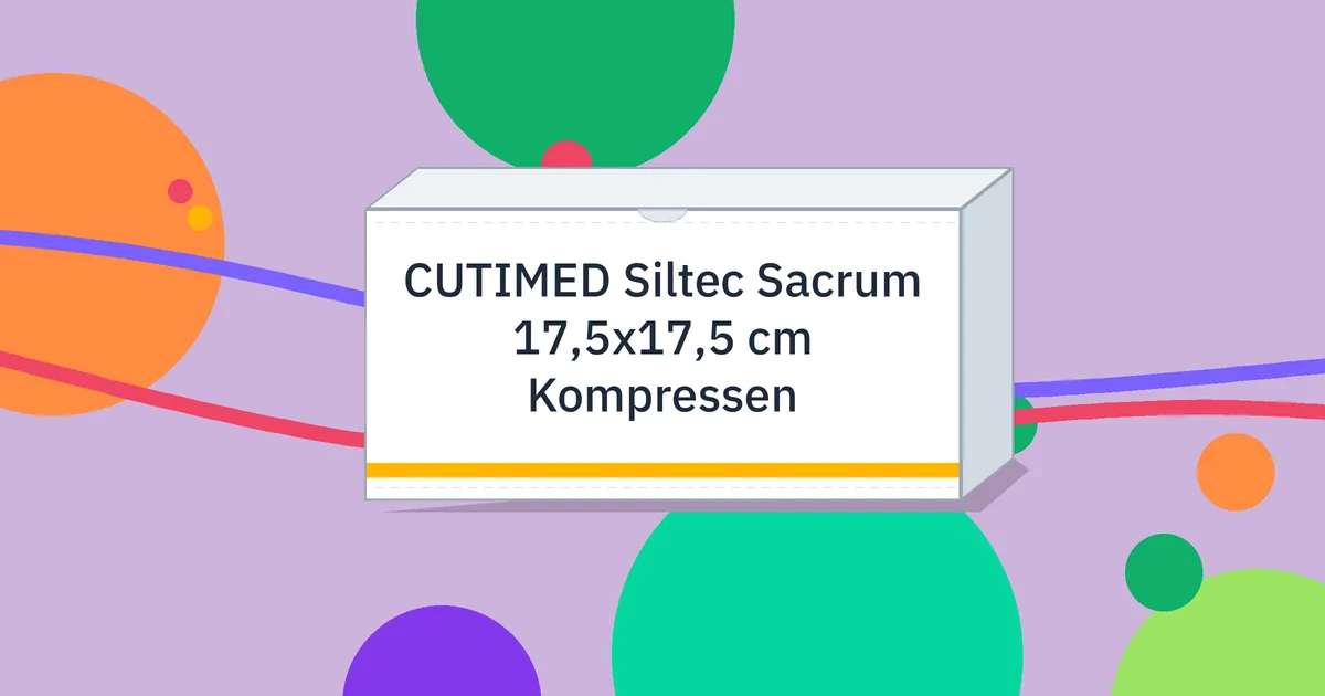Symbolbild: Packung mit der Aufschrift CUTIMED Siltec Sacrum 17,5x17,5 cm Kompressen (PZN 16828623) – Verfügbarkeit und Bezug in Apotheken in Frankfurt am Main