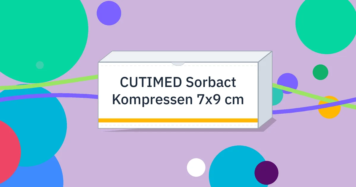 Symbolbild: Packung mit der Aufschrift CUTIMED Sorbact Kompressen 7x9 cm (PZN 20543659) – Verfügbarkeit und Bezug in Apotheken in Frankfurt am Main