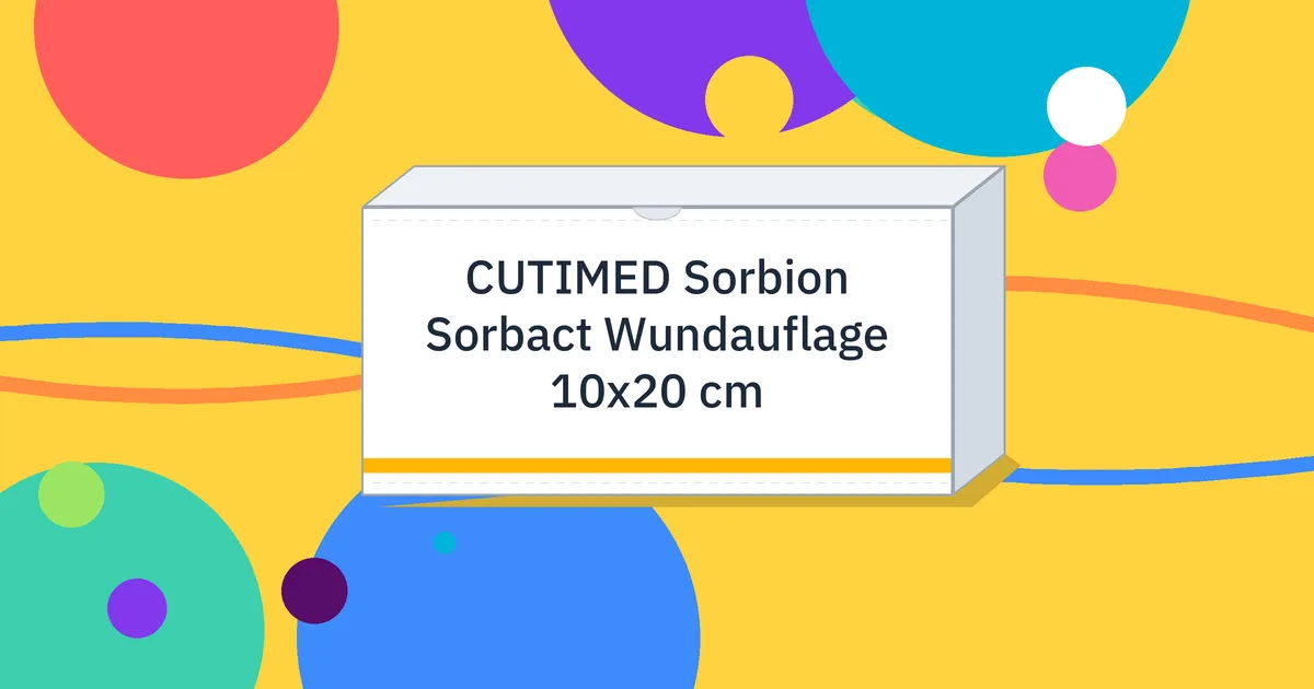Symbolbild: Packung mit der Aufschrift CUTIMED Sorbion Sorbact Wundauflage 10x20 cm (PZN 19700013) – Verfügbarkeit und Bezug in Apotheken in Frankfurt am Main