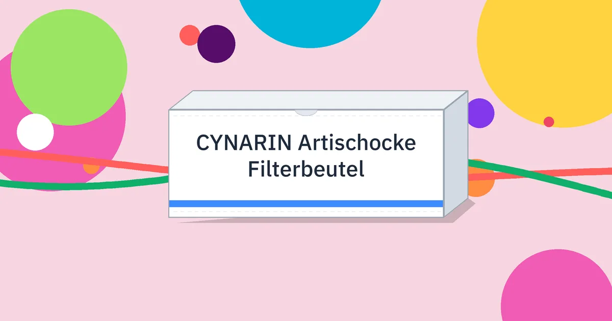 Symbolbild: Packung mit der Aufschrift CYNARIN Artischocke Filterbeutel (PZN 04384575) – Verfügbarkeit und Bezug in Apotheken in Frankfurt am Main