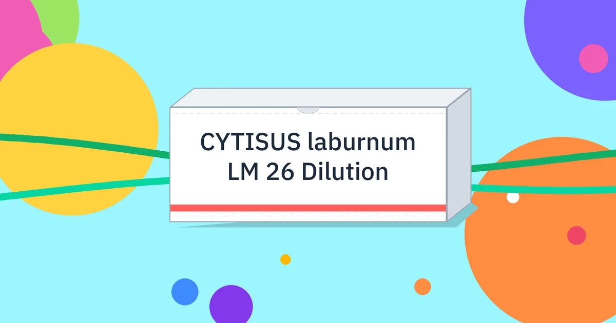 Symbolbild: Packung mit der Aufschrift CYTISUS laburnum LM 26 Dilution (PZN 13460683) – Verfügbarkeit und Bezug in Apotheken in Frankfurt am Main
