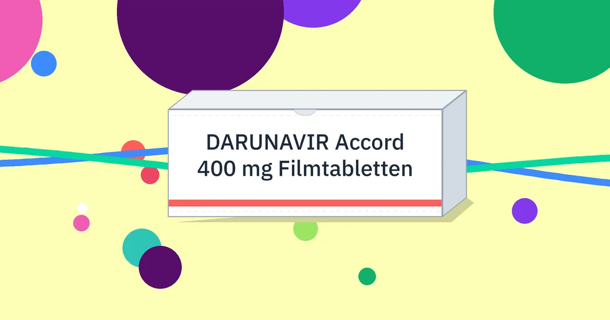 Symbolbild: Packung mit der Aufschrift DARUNAVIR Accord 400 mg Filmtabletten (PZN 15883264) – Verfügbarkeit und Bezug in Apotheken in Frankfurt am Main