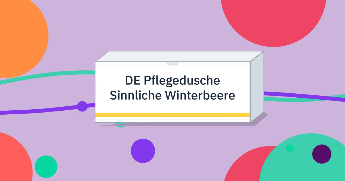 Symbolbild: Packung mit der Aufschrift DE Pflegedusche Sinnliche Winterbeere (PZN 16697210) – Verfügbarkeit und Bezug in Apotheken in Frankfurt am Main