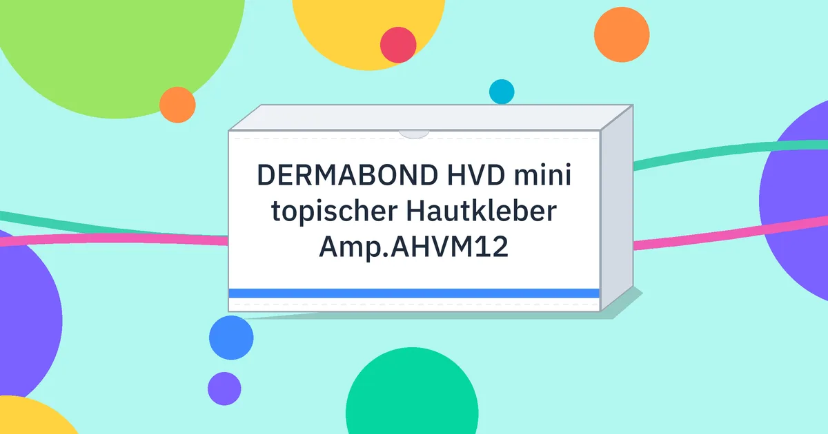 Symbolbild: Packung mit der Aufschrift DERMABOND HVD mini topischer Hautkleber Amp.AHVM12 (PZN 20173346) – Verfügbarkeit und Bezug in Apotheken in Frankfurt am Main