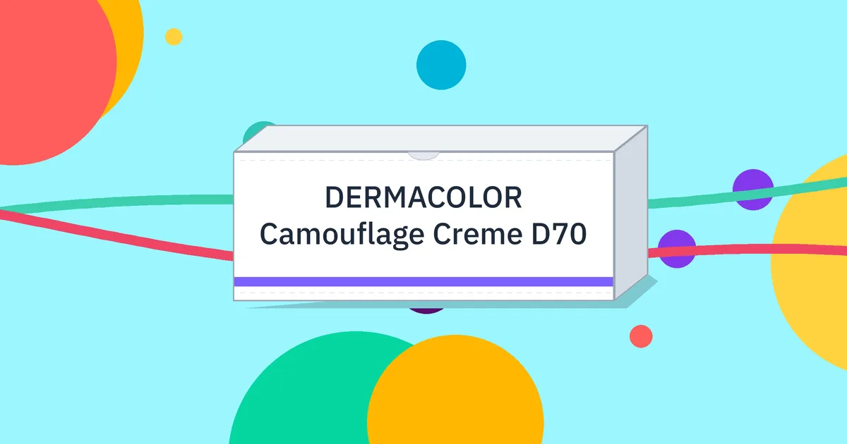 Symbolbild: Packung mit der Aufschrift DERMACOLOR Camouflage Creme D70 (PZN 15818574) – Verfügbarkeit und Bezug in Apotheken in Frankfurt am Main