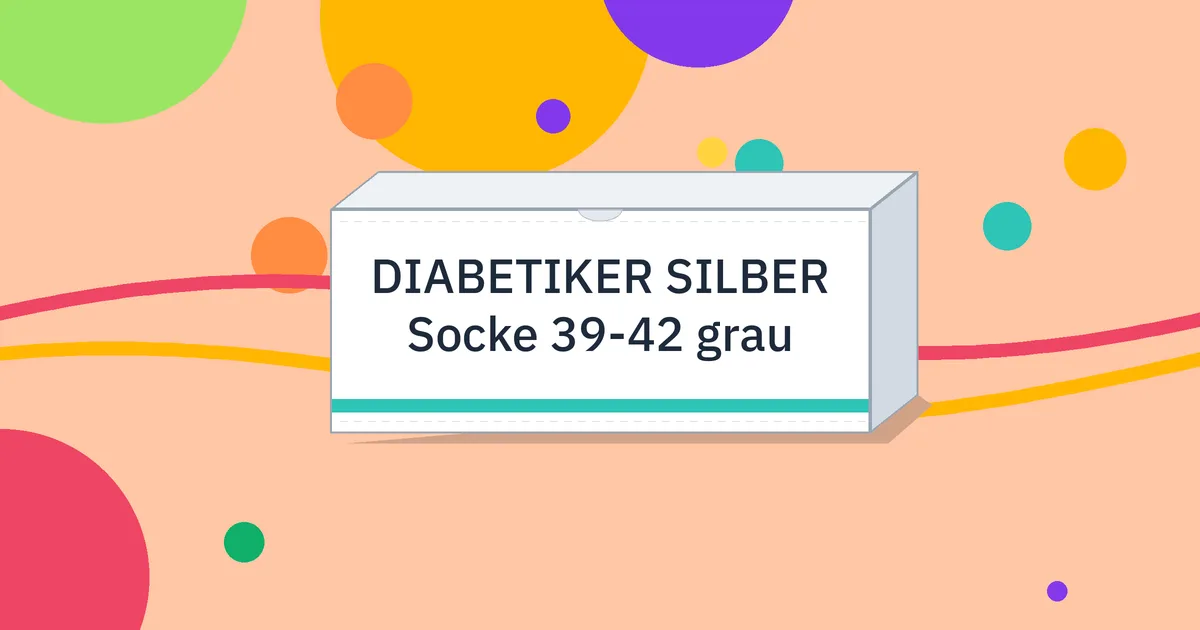 Symbolbild: Packung mit der Aufschrift DIABETIKER SILBER Socke 39-42 grau (PZN 04214689) – Verfügbarkeit und Bezug in Apotheken in Frankfurt am Main
