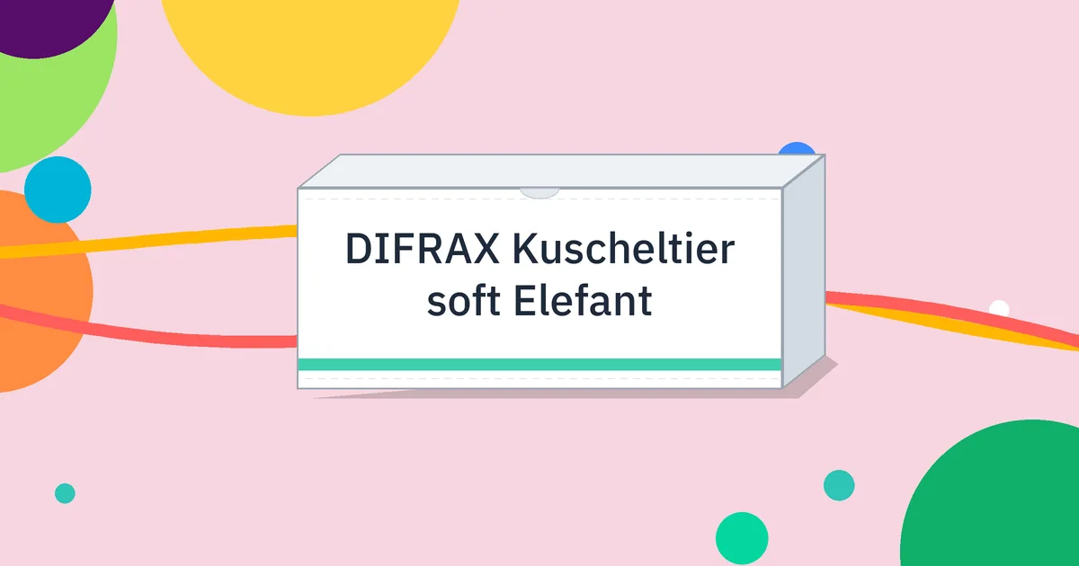 Symbolbild: Packung mit der Aufschrift DIFRAX Kuscheltier soft Elefant (PZN 12518771) – Verfügbarkeit und Bezug in Apotheken in Frankfurt am Main