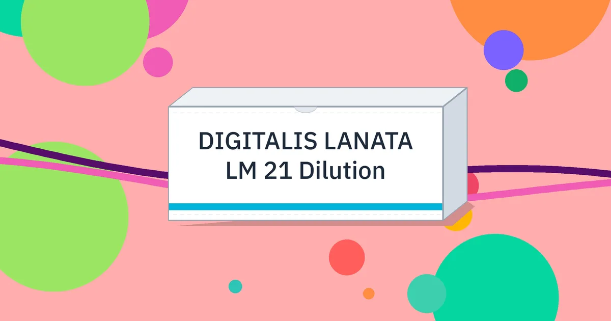 Symbolbild: Packung mit der Aufschrift DIGITALIS LANATA LM 21 Dilution (PZN 12841880) – Verfügbarkeit und Bezug in Apotheken in Frankfurt am Main