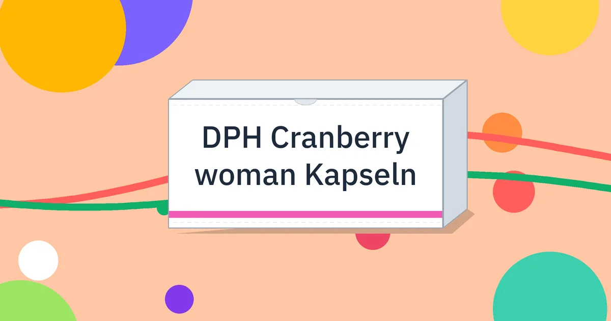 Symbolbild: Packung mit der Aufschrift DPH Cranberry woman Kapseln (PZN 20580502) – Verfügbarkeit und Bezug in Apotheken in Frankfurt am Main
